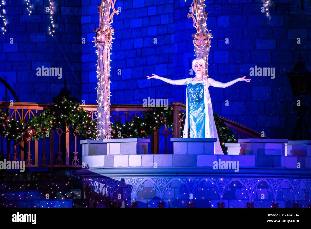 Orlando, Florida. December 05, 2019 . Elsa in A Frozen Holiday Wish at ...