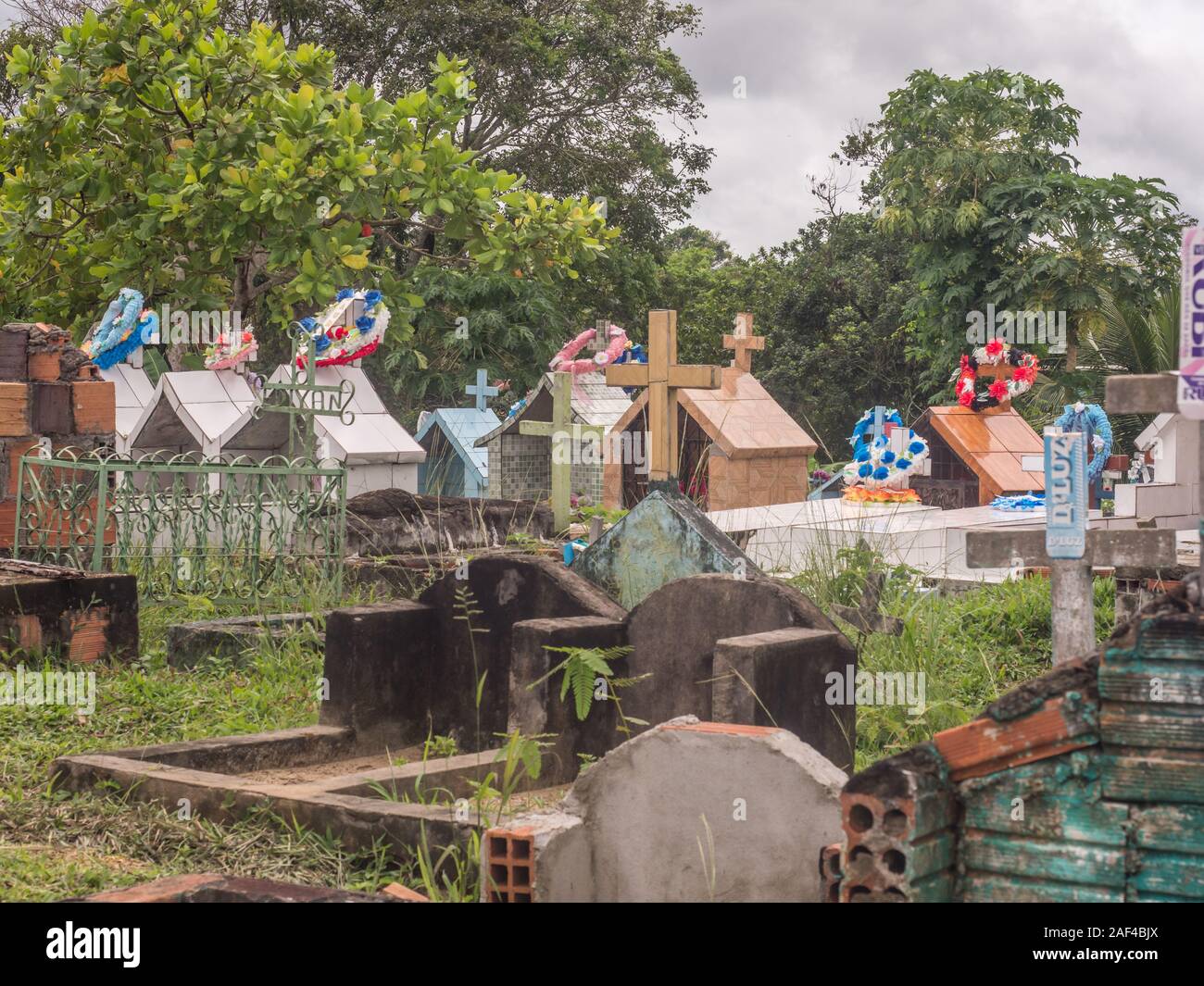 Benjamin Constant, Amazonas,Brazil - December 1 , 2018: Local cemetery ...