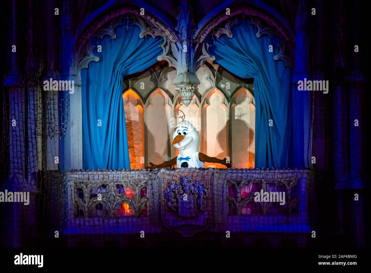 Orlando, Florida. December 05, 2019 . Olaf in A Frozen Holiday Wish at ...