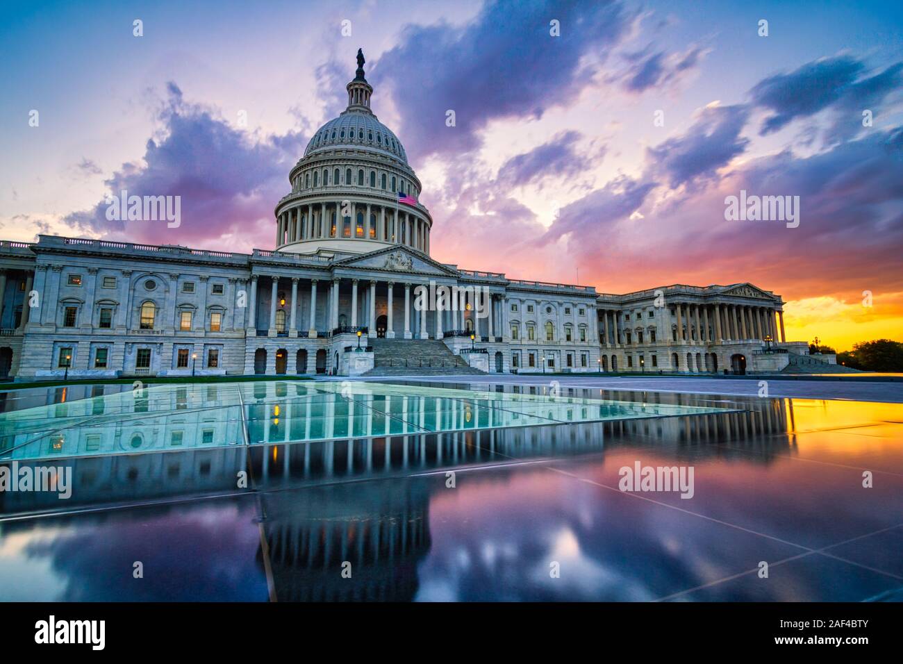 Dramatic sunset over the US capitol in Washington DC Stock Photo - Alamy