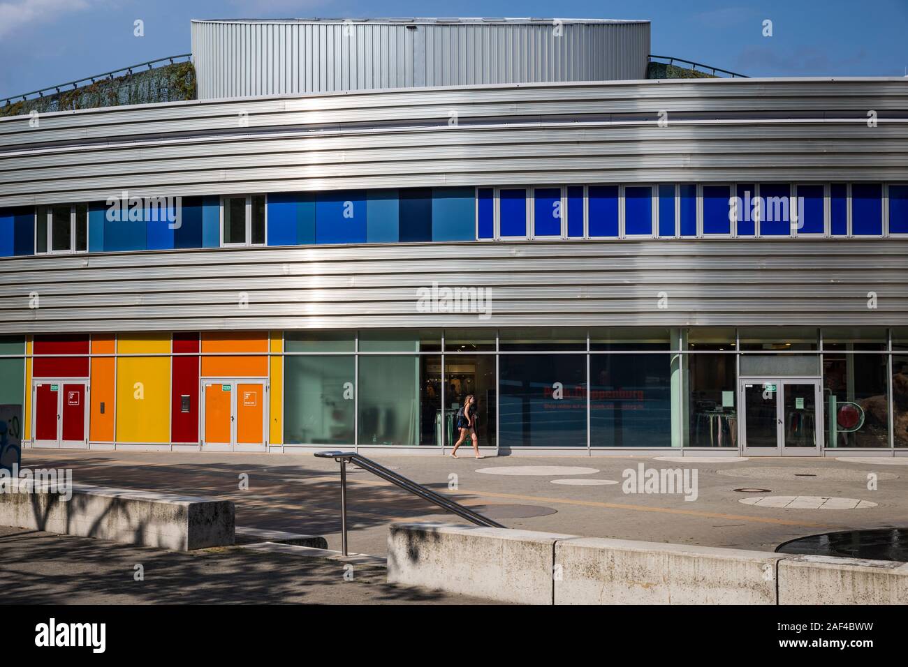The rear side of the Eastgate Mall in Marzahn, Berlin, Germany Stock ...
