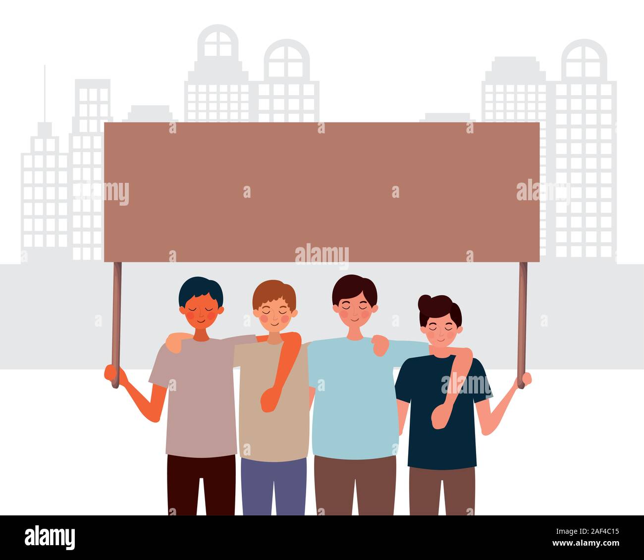 Men protesting for human rights vector design Stock Vector Image & Art ...