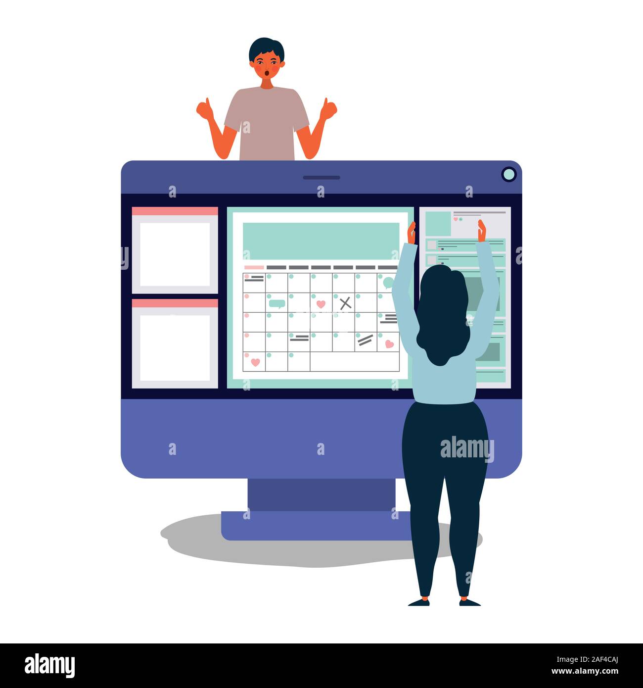 Digital computer and people vector design Stock Vector Image & Art - Alamy
