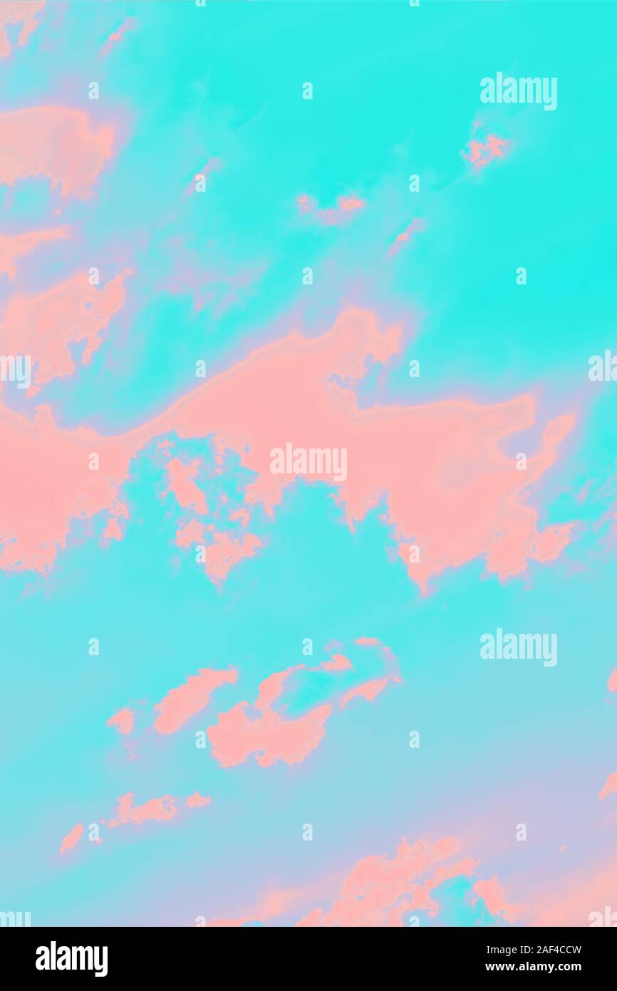 Ultra aqua and pink coral color background, abstract sky background ...