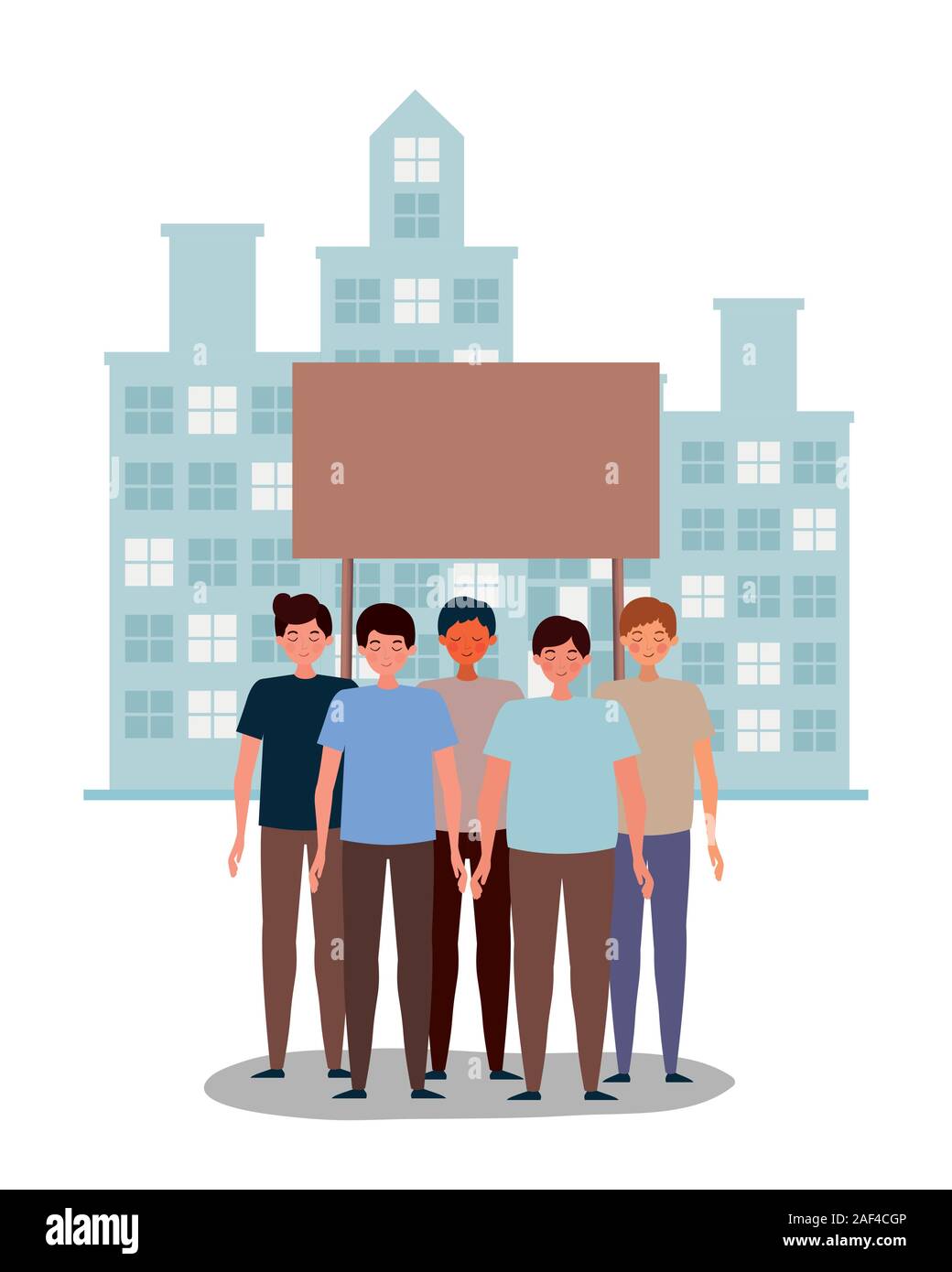 Men protesting for human rights vector design Stock Vector Image & Art ...