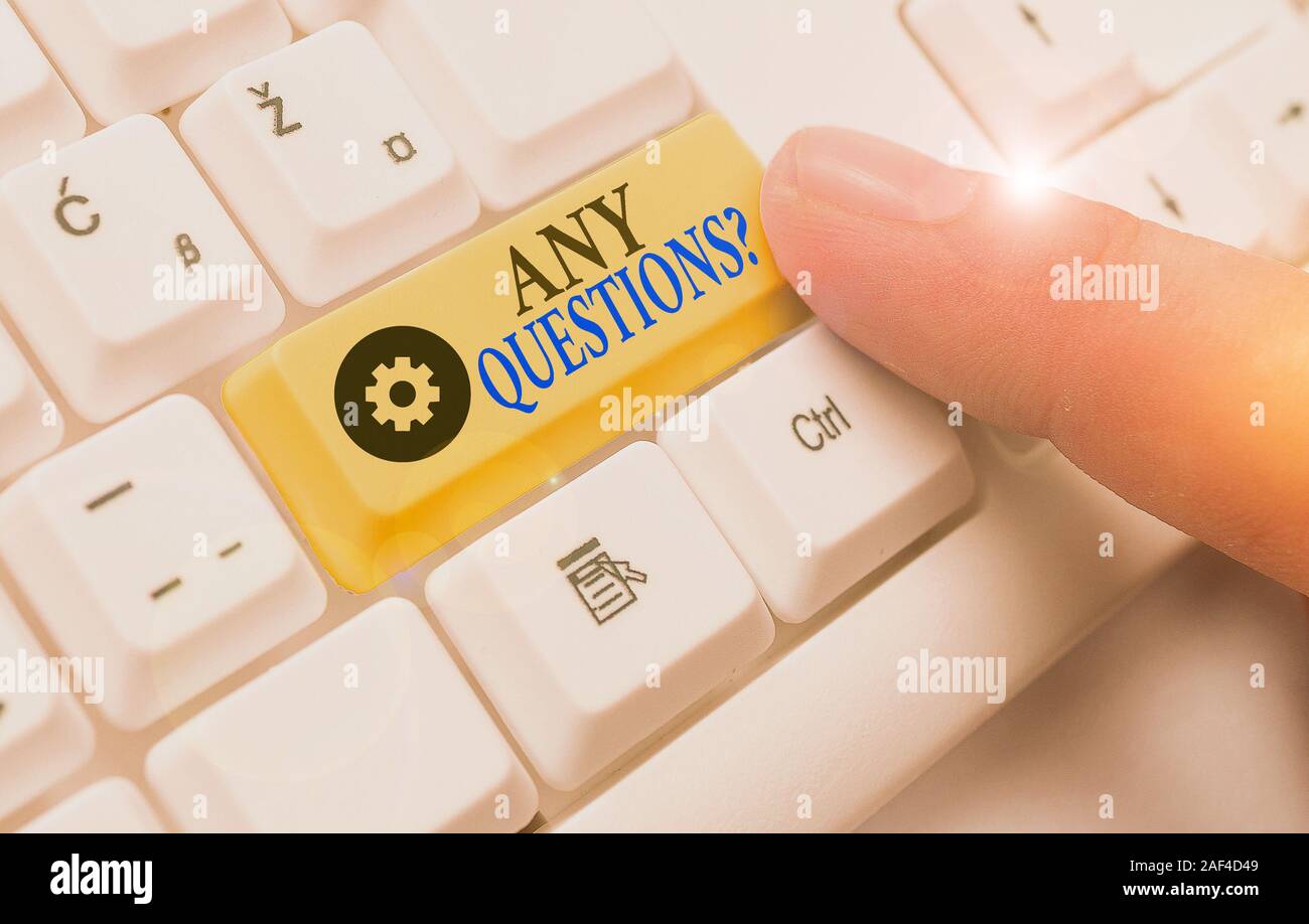 Handwriting text writing Any Questions Question. Conceptual photo you ...