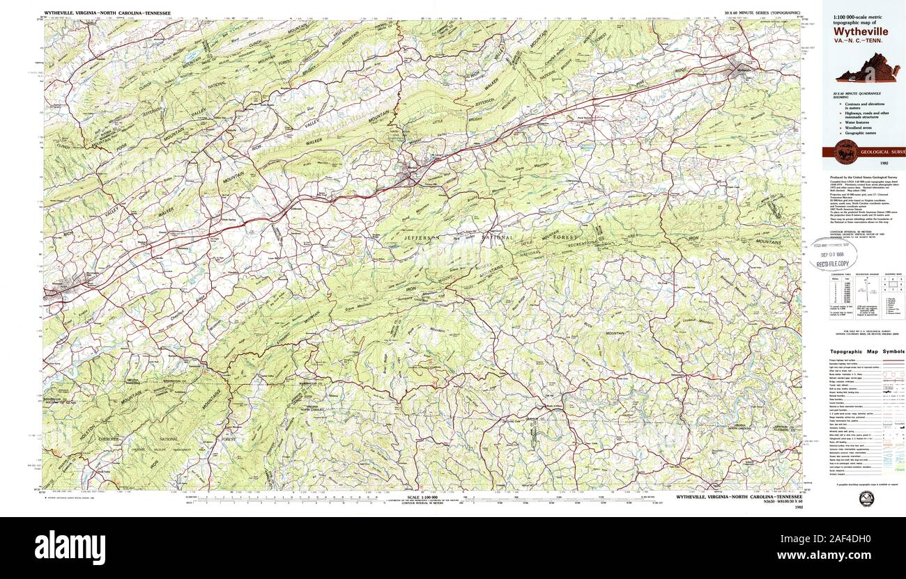 Wytheville map hi-res stock photography and images - Alamy
