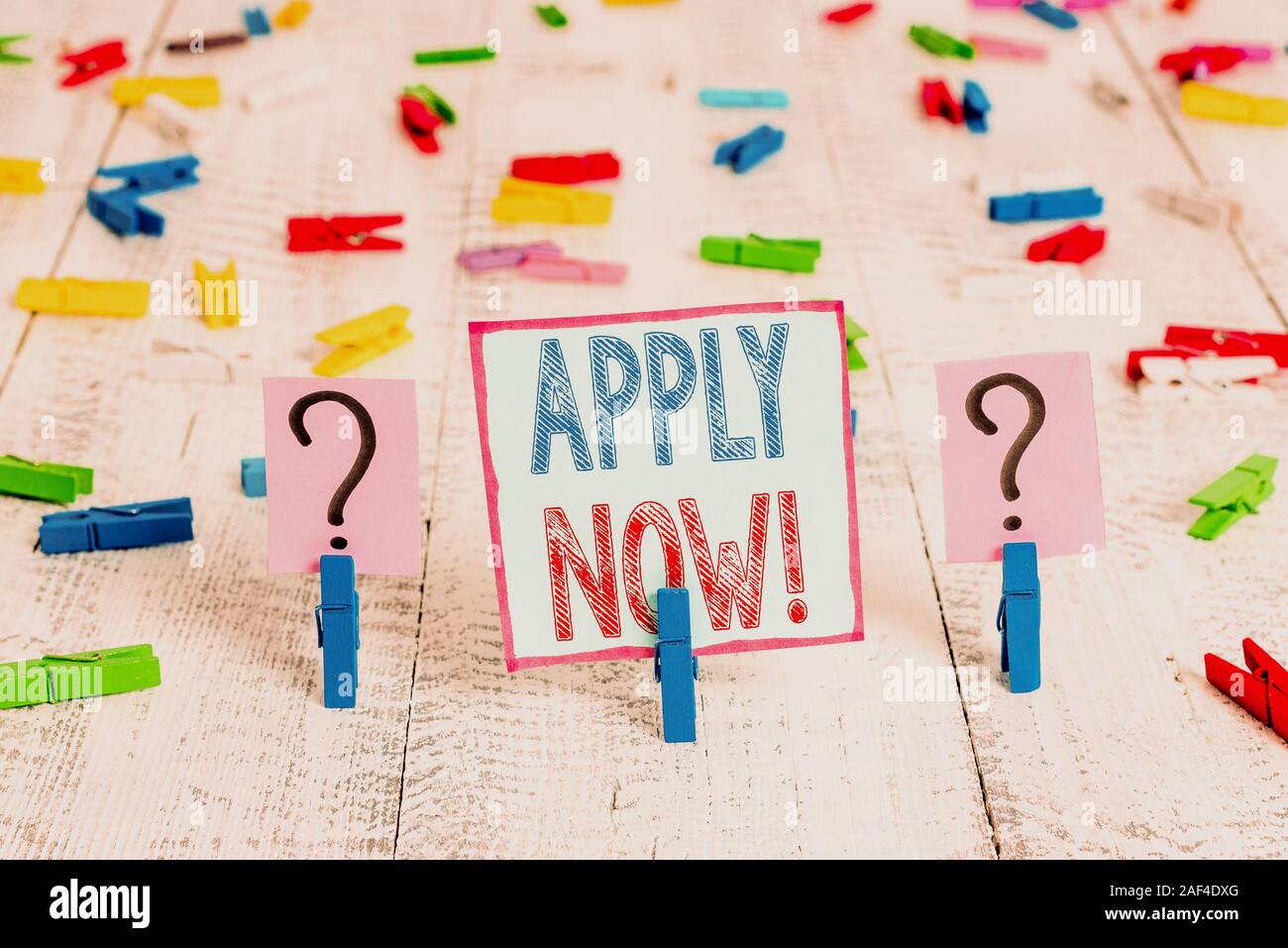 Writing note showing Apply Now. Business concept for request something ...