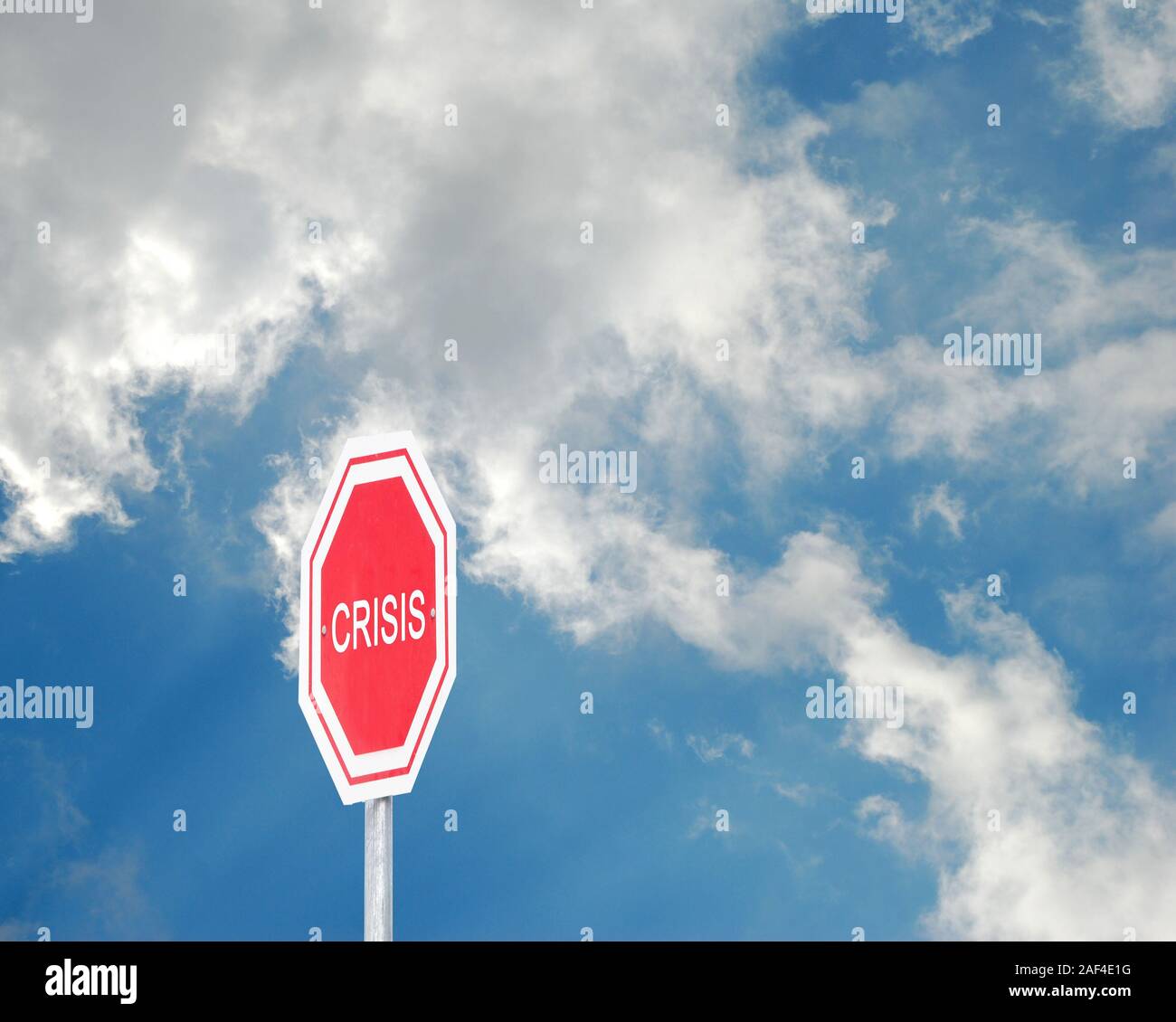 Road sign with CRISIS lable Stock Photo - Alamy