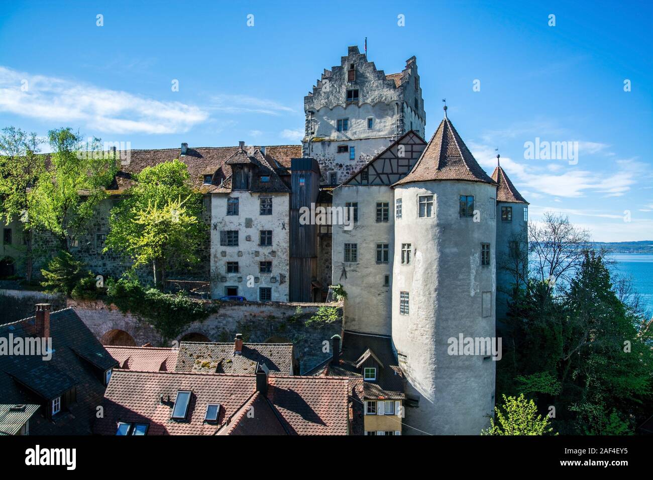 Meersburg Castle, also known as the Alte Burg, in Meersburg on Lake ...