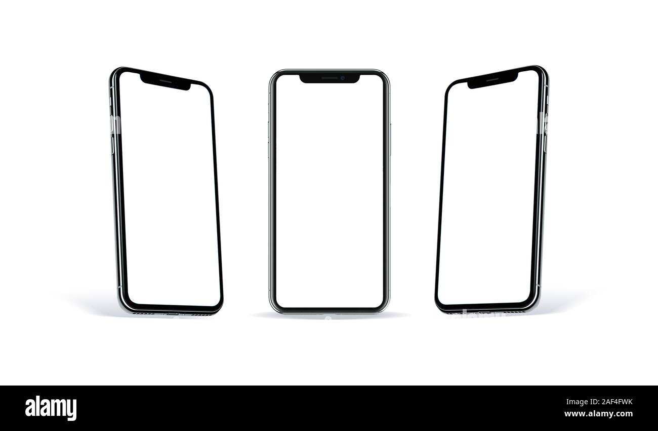 Blank modern mobile phone isolated on white background Stock Photo - Alamy