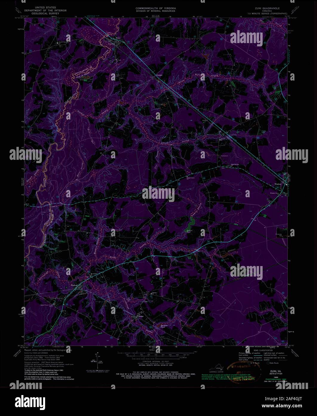 VA Zuni 187340 1969 24000 Inverted Stock Photo - Alamy