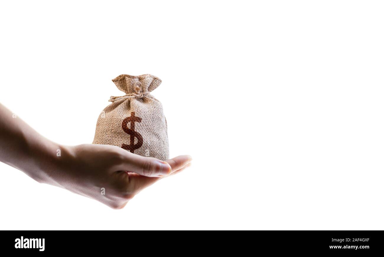 Dark brown Money bag Isolated with clipping path on white background ...