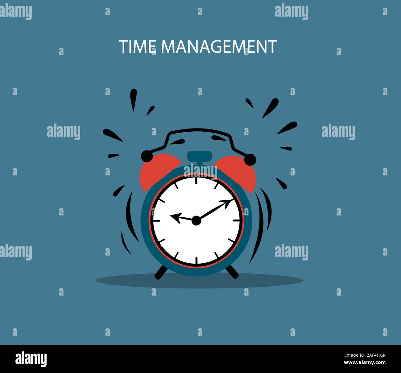 Vector of a ringing alarm clock. Time management concept Stock Vector ...