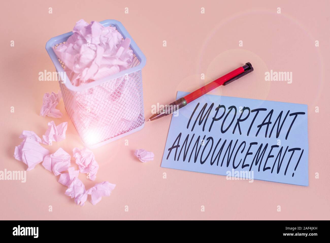 Handwriting text writing Important Announcement. Conceptual photo ...