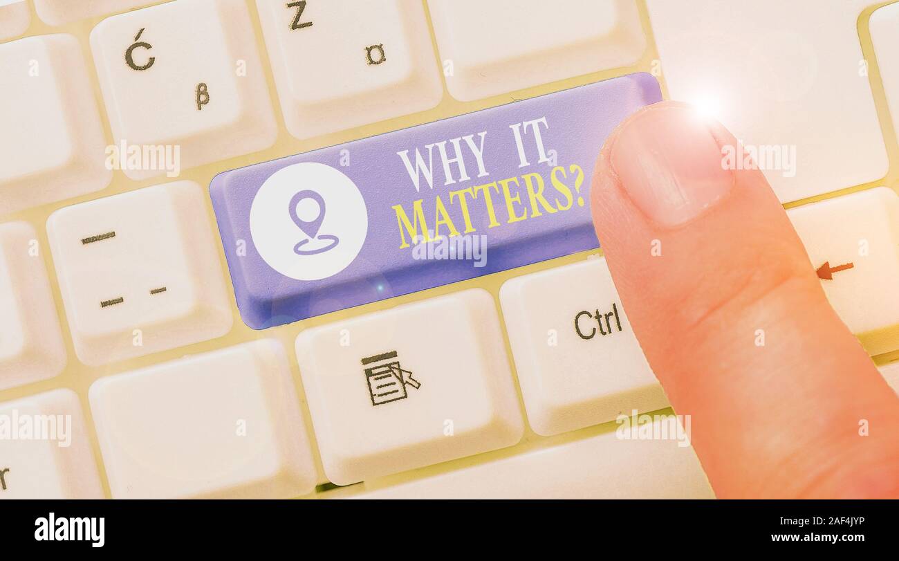 Text sign showing Why It Matters Question. Business photo text most ...