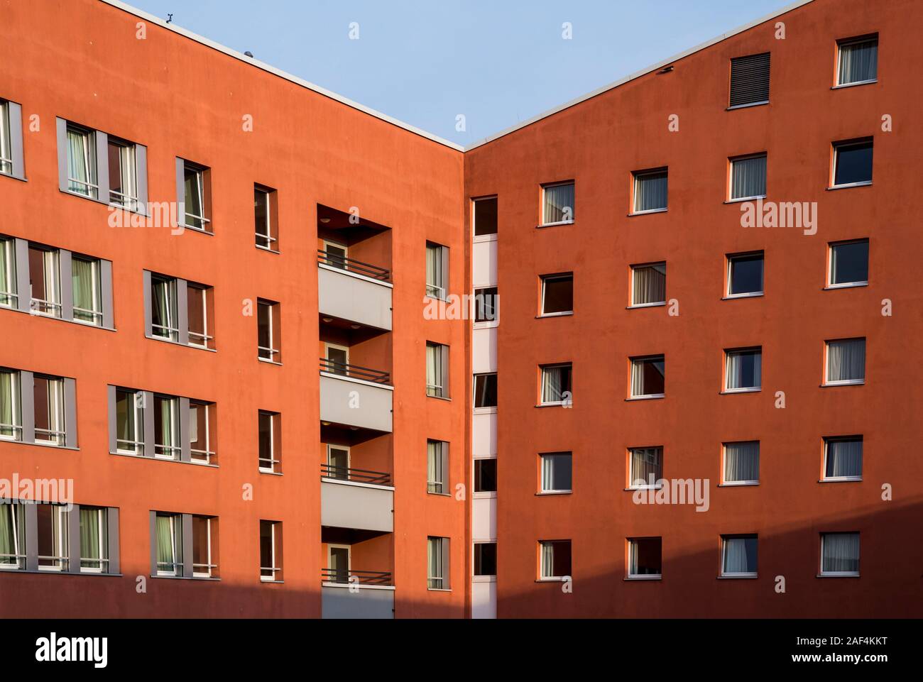 A terracotta coloured building in Berlin, Germany Stock Photo - Alamy
