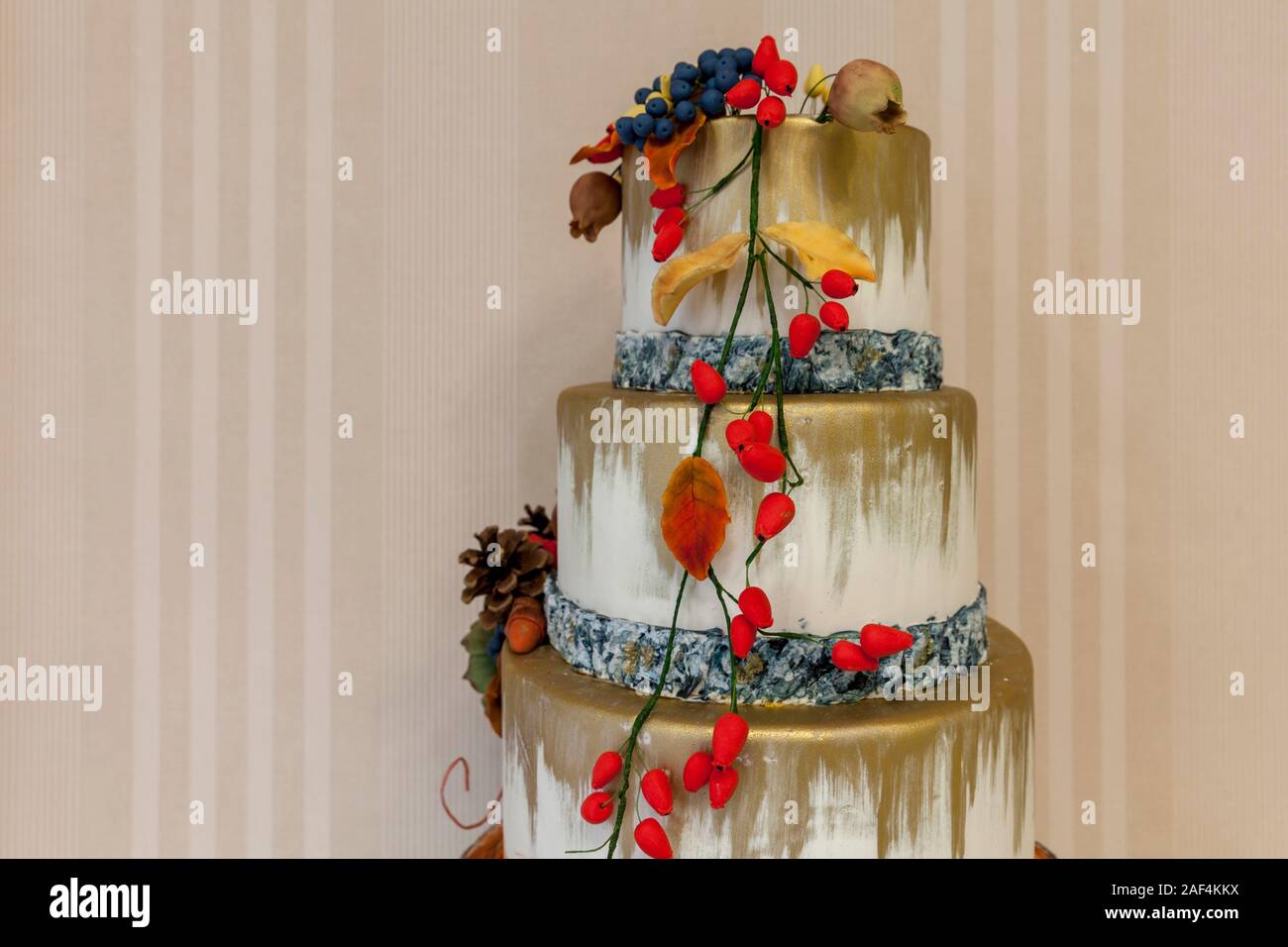cake with marzipan decorations, close up Stock Photo - Alamy