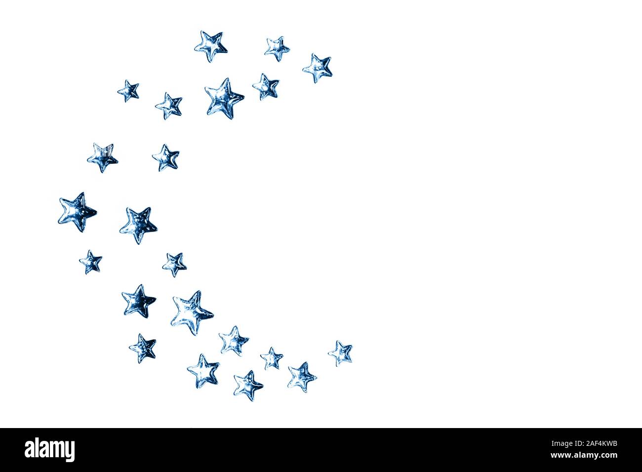 Beautiful Crescent concept made of shining blue stars with embossed ...