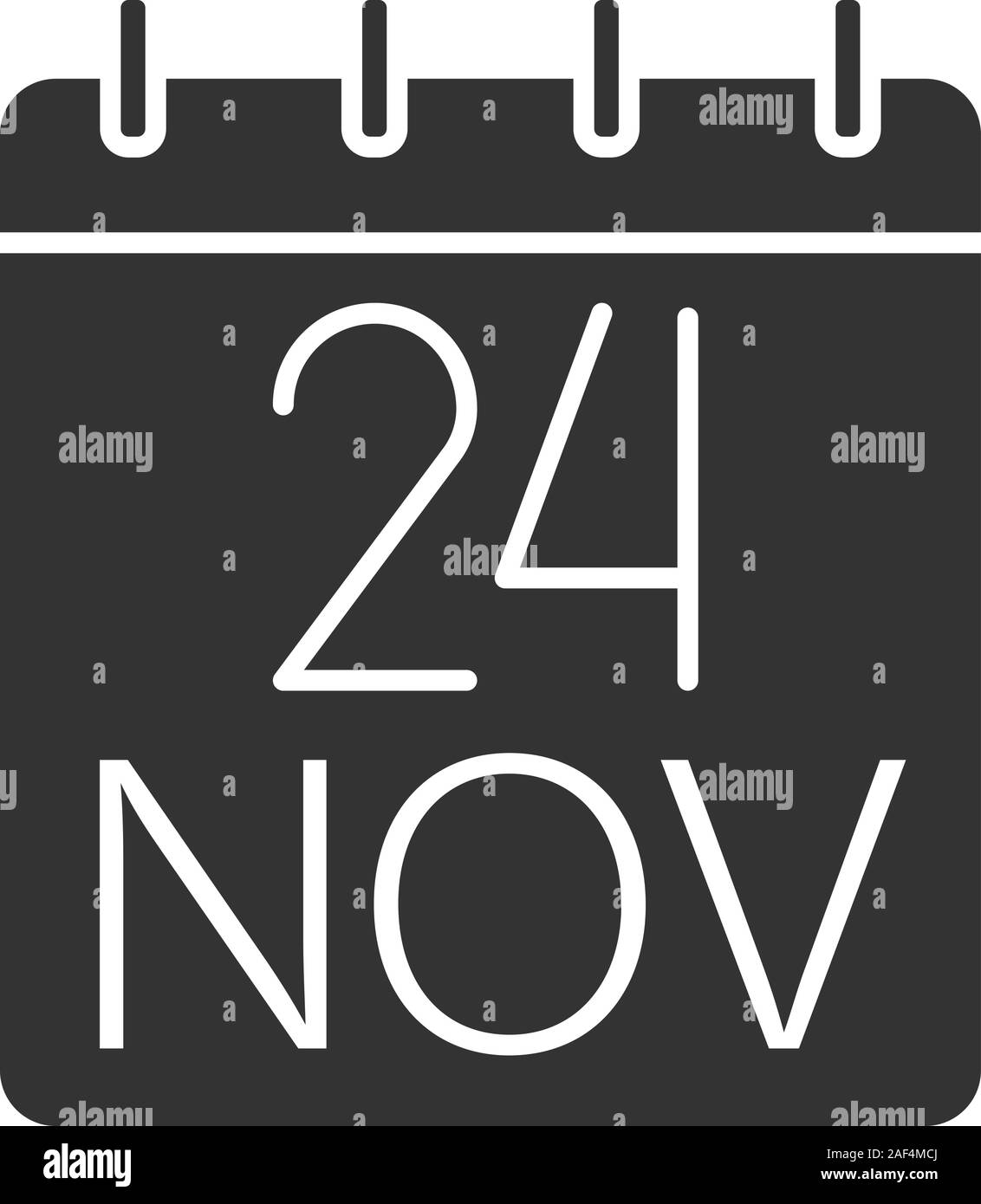 Evolution Day date glyph icon. Silhouette symbol. Twenty fourth of ...