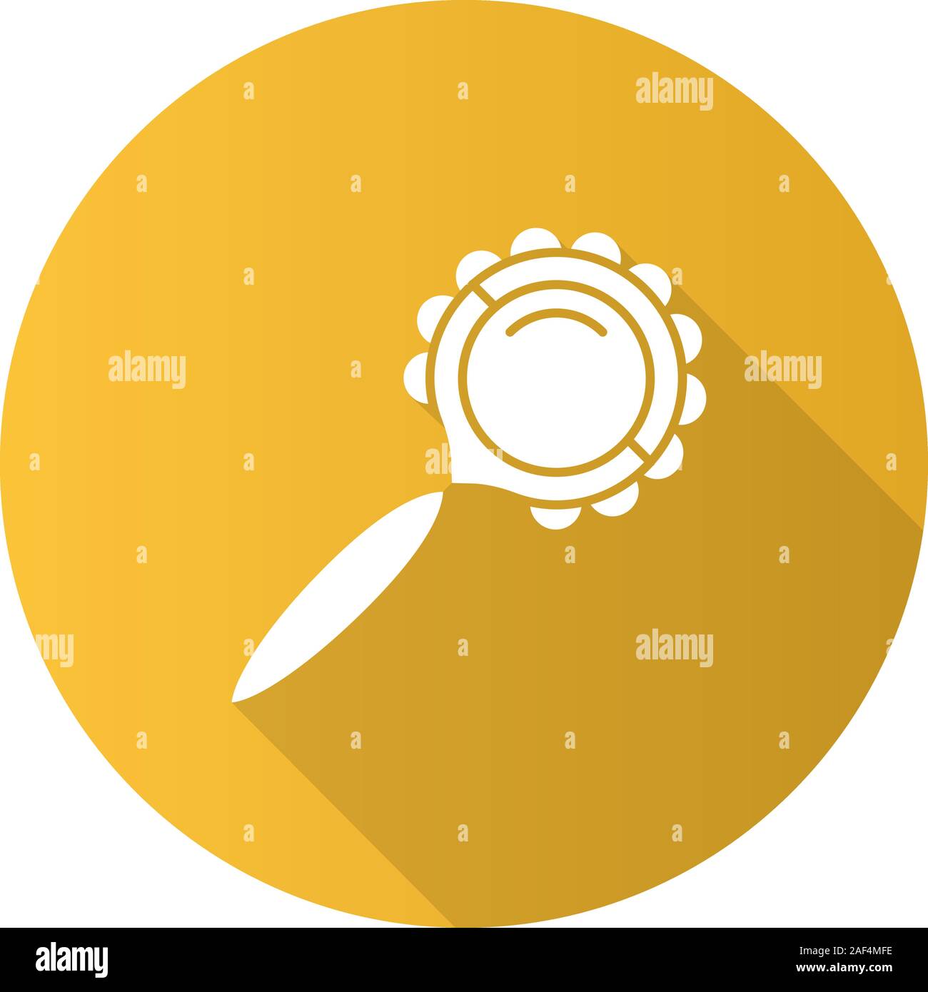 Rattle flat design long shadow glyph icon. Vector silhouette ...