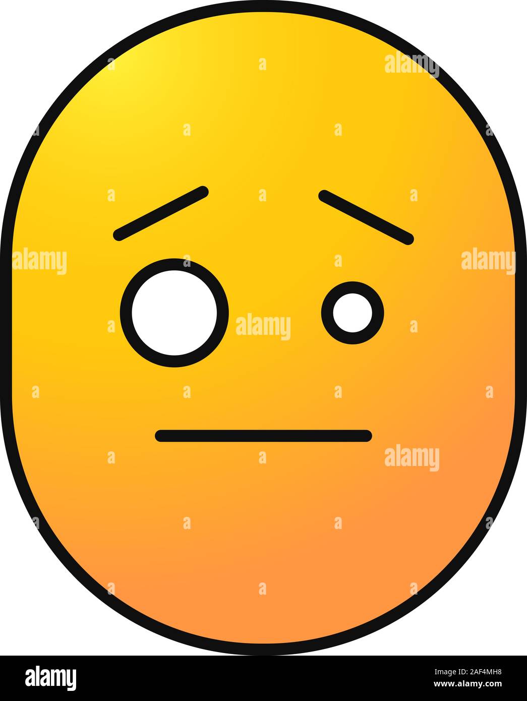 Confused smile color icon. Isolated vector illustration Stock Vector ...