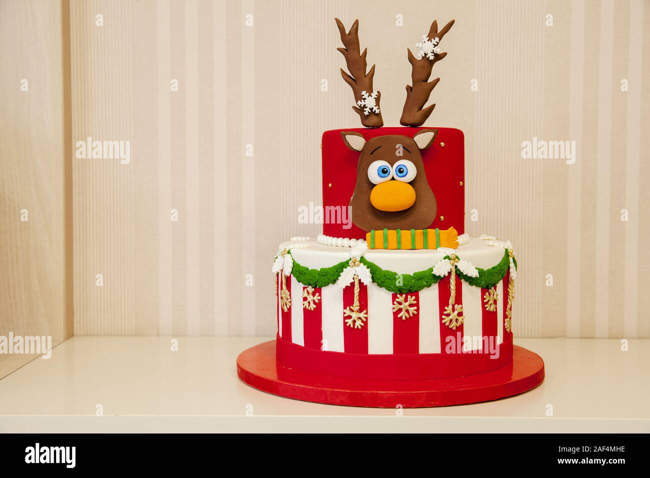 cake with marzipan decorations, close up Stock Photo - Alamy