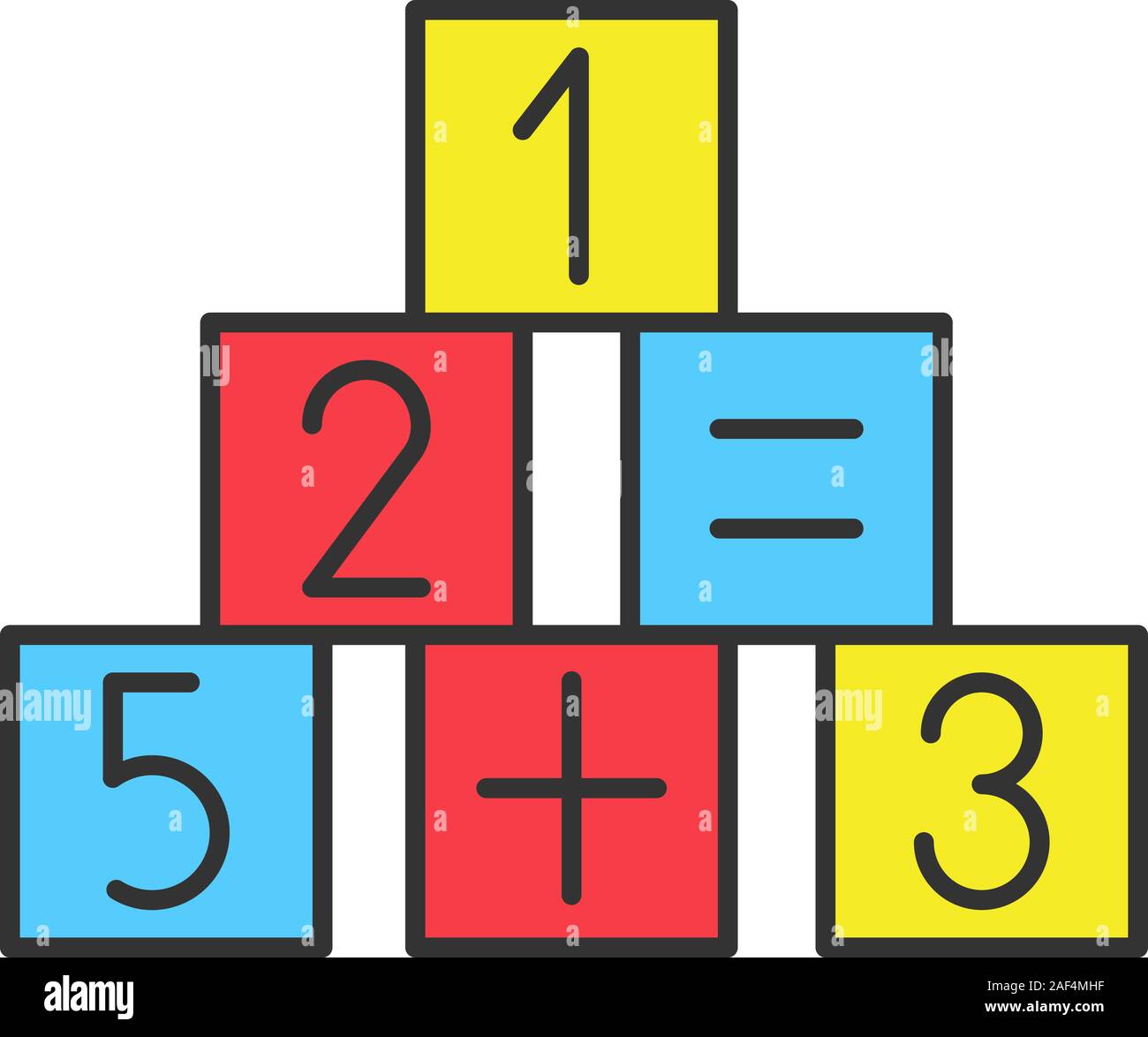 Math blocks color icon. Educational game. Isolated vector illustration ...
