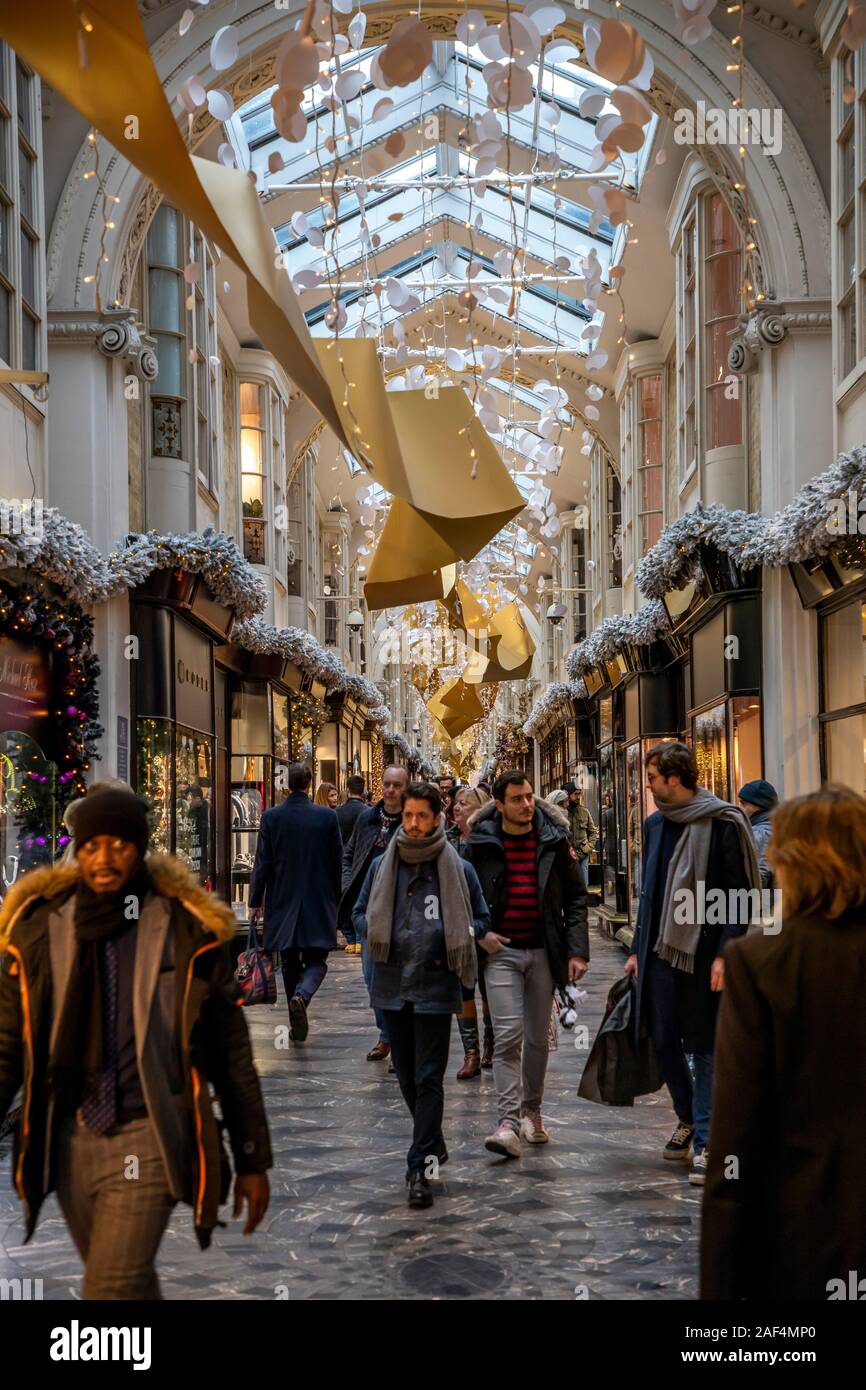 Christmas decorated Burlington Arcade, at Piccadilly, luxury shops ...