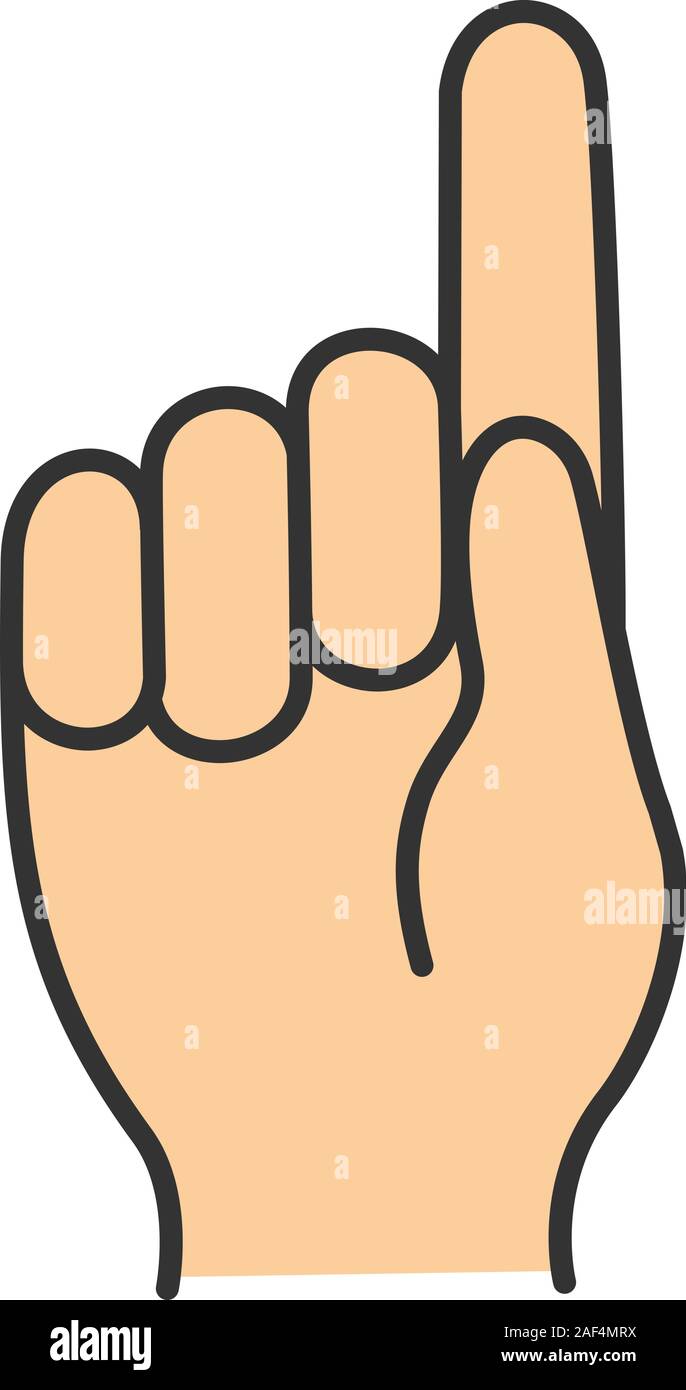 Heaven pointer hand color icon. God gesture. Index finger up. Isolated ...