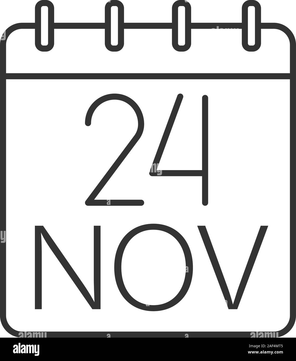 Evolution Day date linear icon. Twenty fourth of November thin line ...