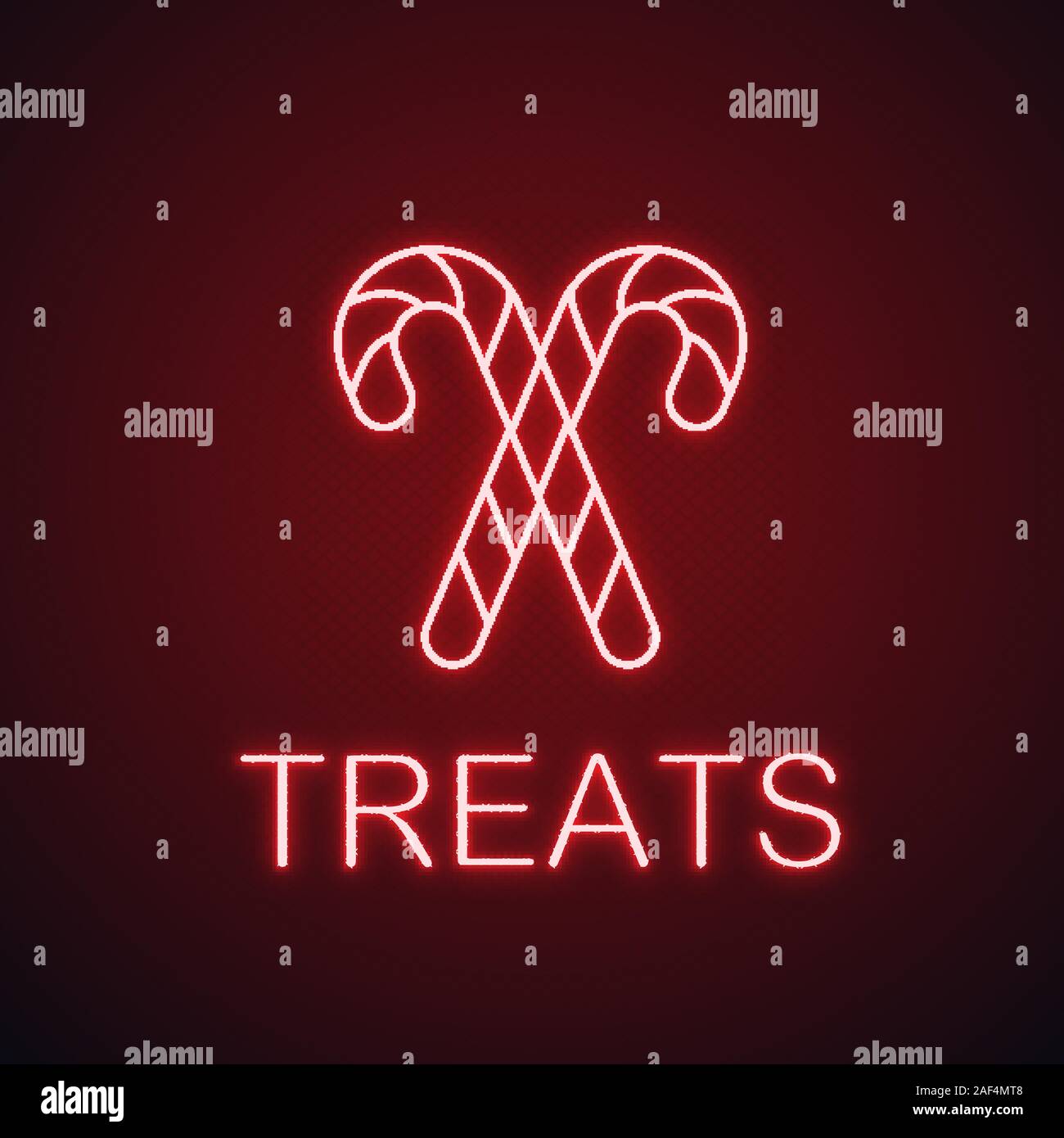 Candy canes neon light icon. Christmas treats glowing sign. Vector ...