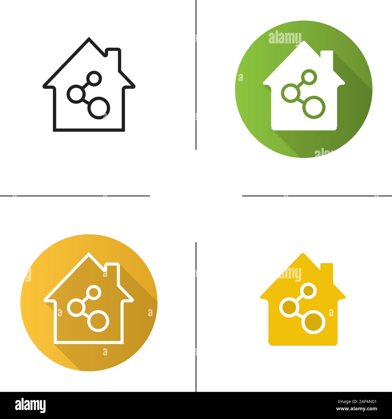 Home network connection icon. Flat design, linear and glyph color ...