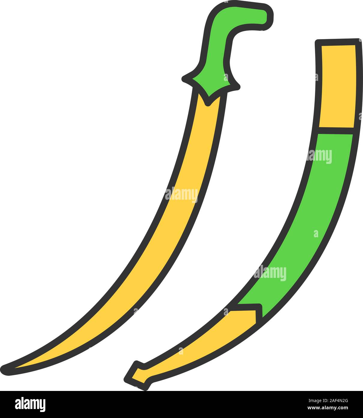 Scimitar sword color icon. Sabre. Muslim weapon. Isolated vector ...