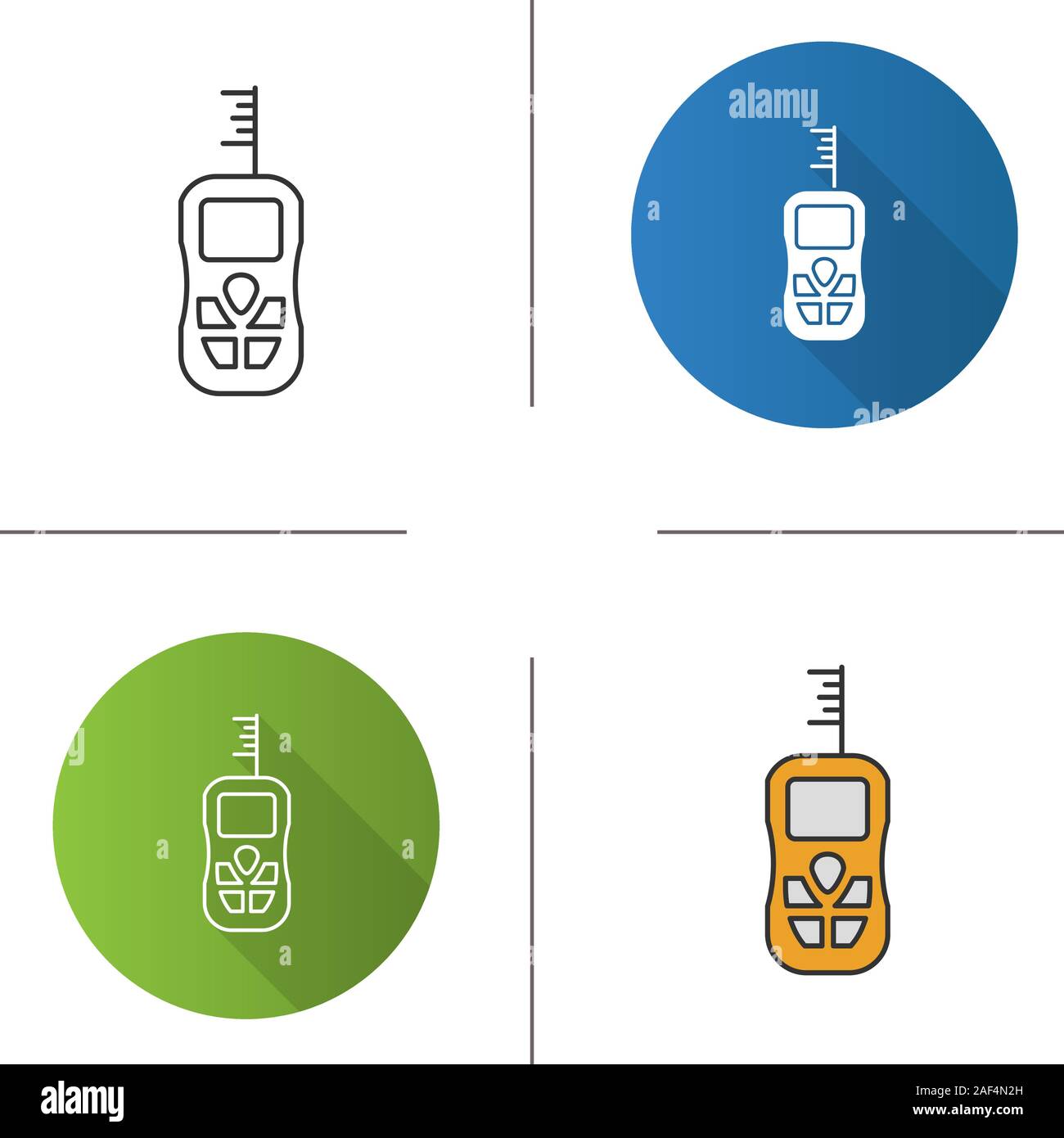 Digital tape measure icon. Flat design, linear and color styles. Laser ...