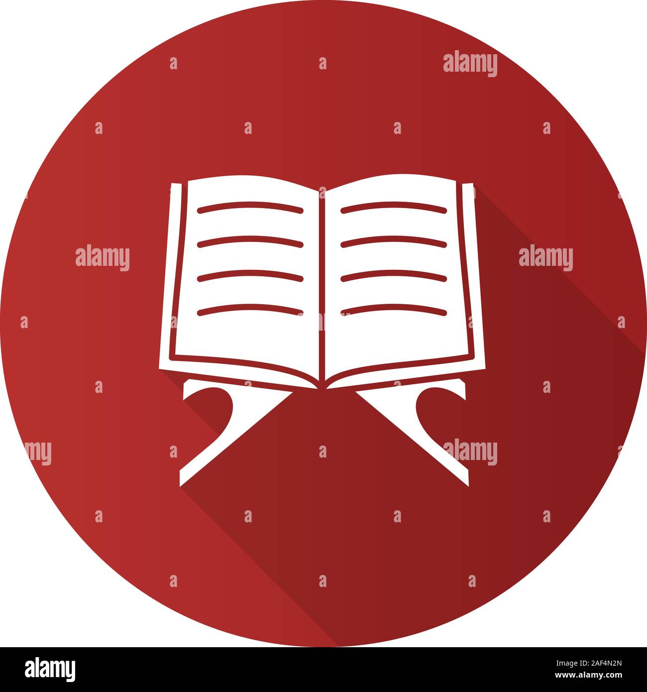 Open quran book flat design long shadow glyph icon. Islamic religion ...
