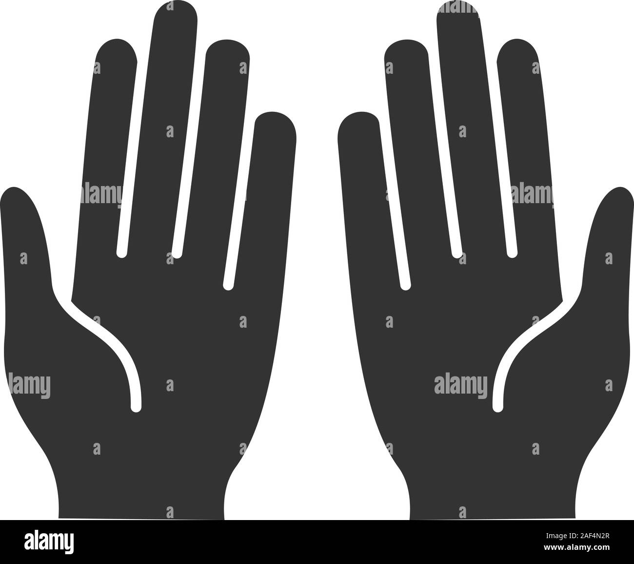Muslim praying hands glyph icon. Asking to Allah. Silhouette symbol ...