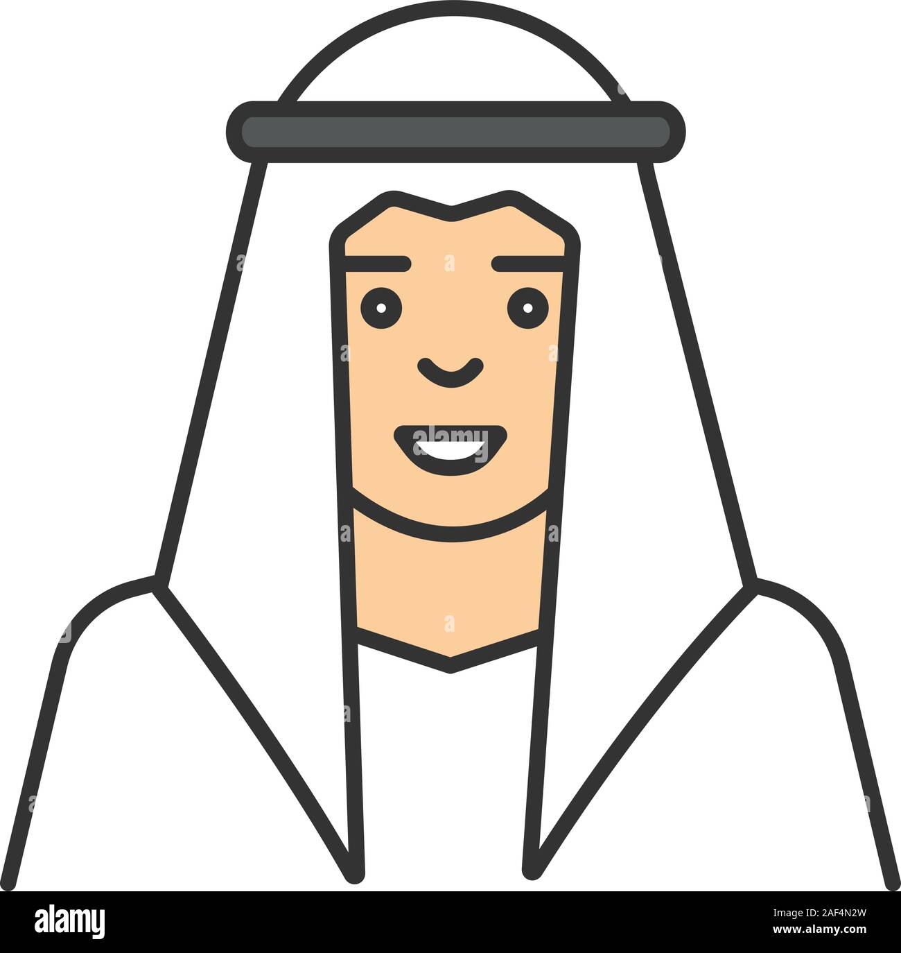 Sheikh color icon. Muslim. Arab, turk. Isolated vector illustration ...