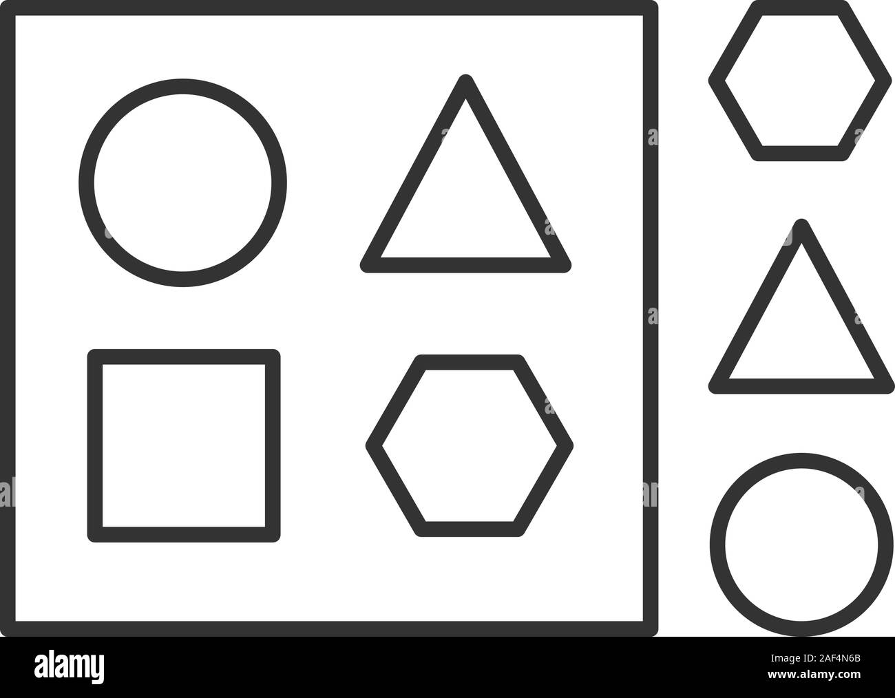 Shape sorter toy linear icon. Thin line illustration. Contour symbol ...