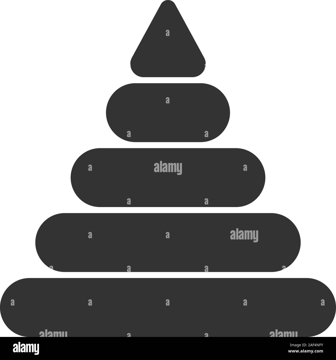 Pyramid toy glyph icon. Silhouette symbol. Negative space. Vector ...