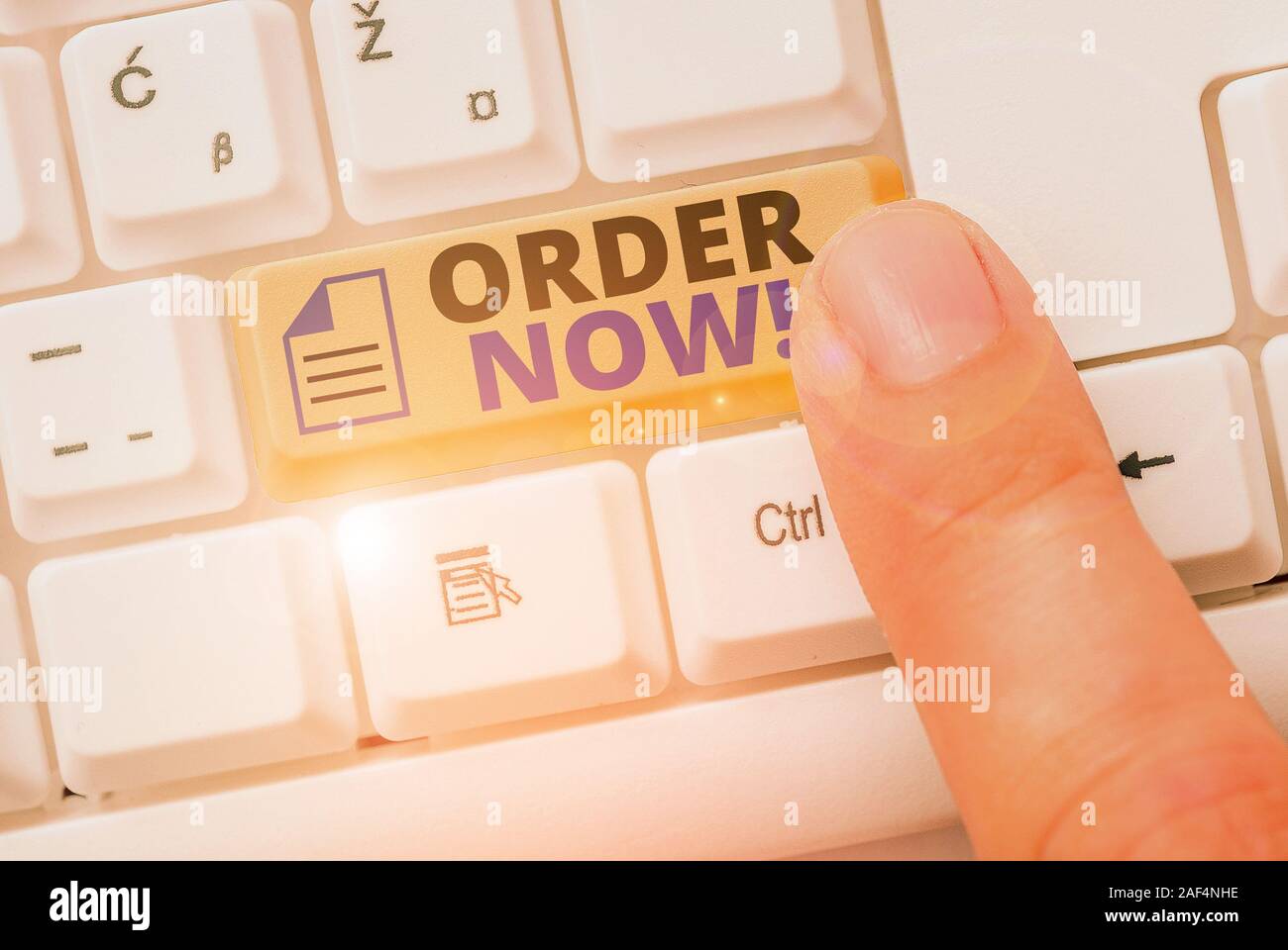 Writing note showing Order Now. Business concept for confirmed request ...