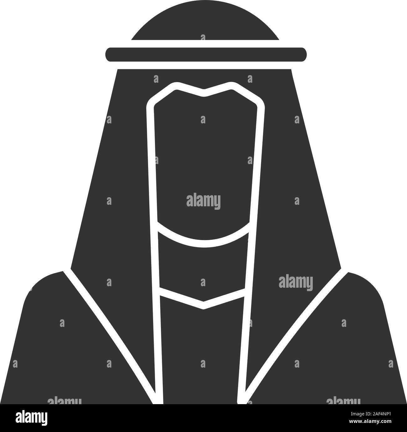 Muslim man silhouette glyph icon. Silhouette symbol. Muslim traditional ...