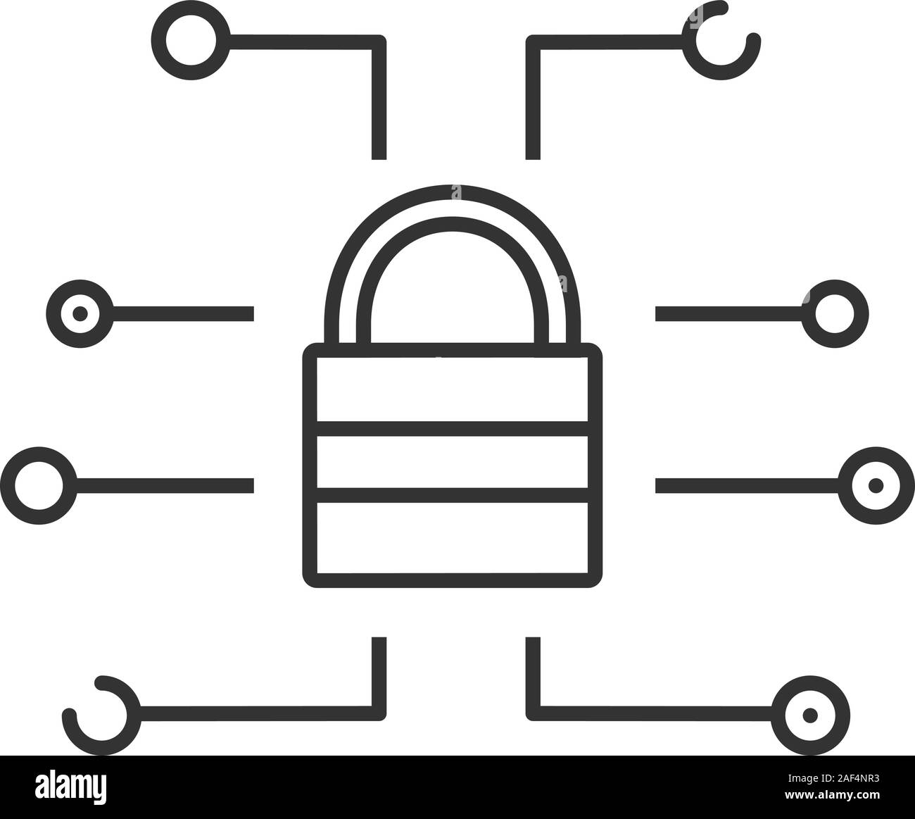 Cyber security linear icon. Thin line illustration. Password. Closed ...