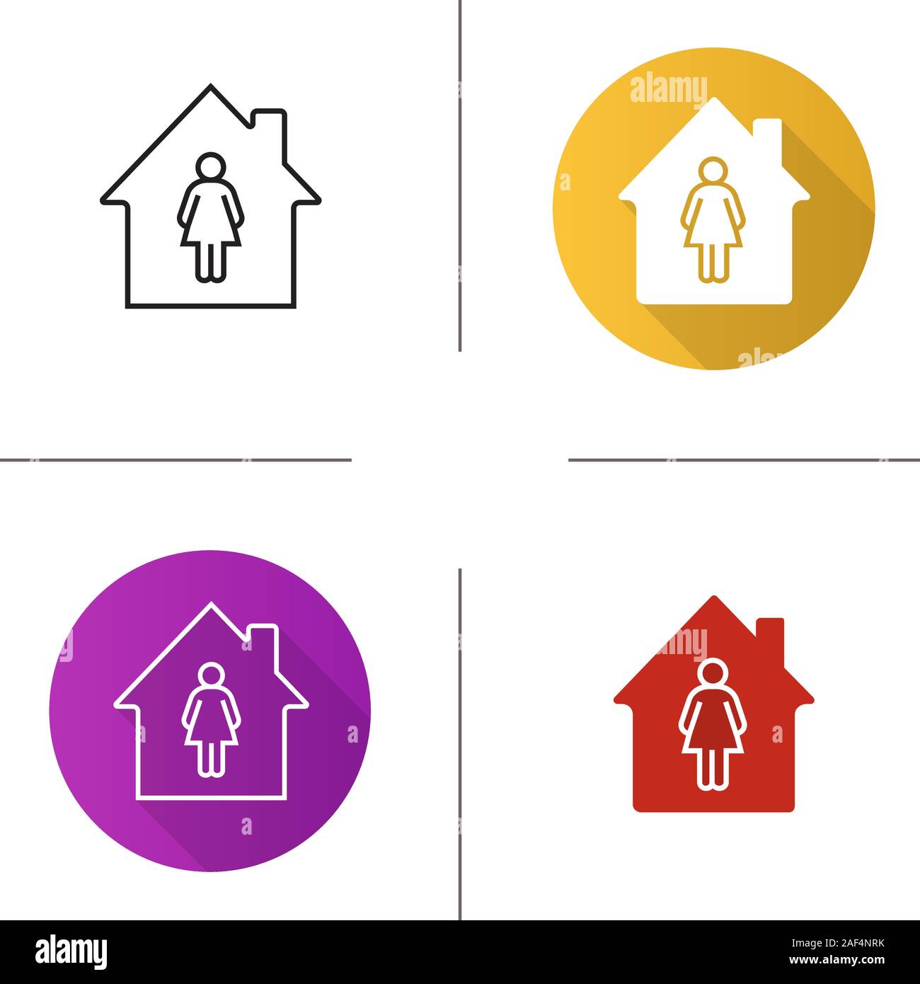 Resident, tenant, owner icon. Flat design, linear and glyph color ...