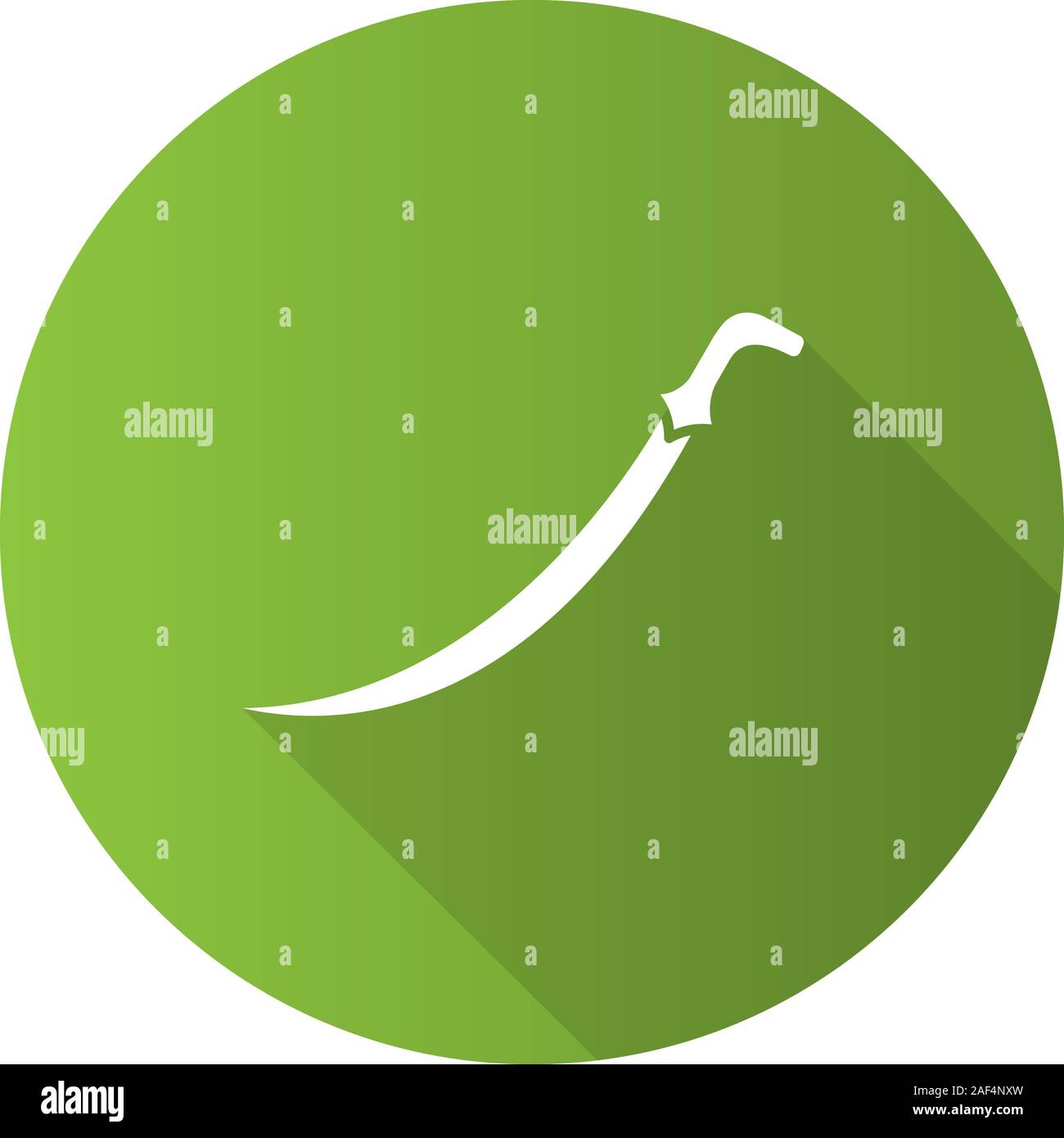 Scimitar sword flat design long shadow glyph icon. Sabre. Muslim weapon ...