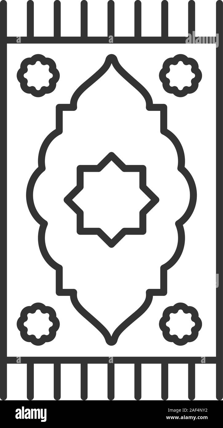 Praying mat linear icon. Thin line illustration. Islamic culture ...