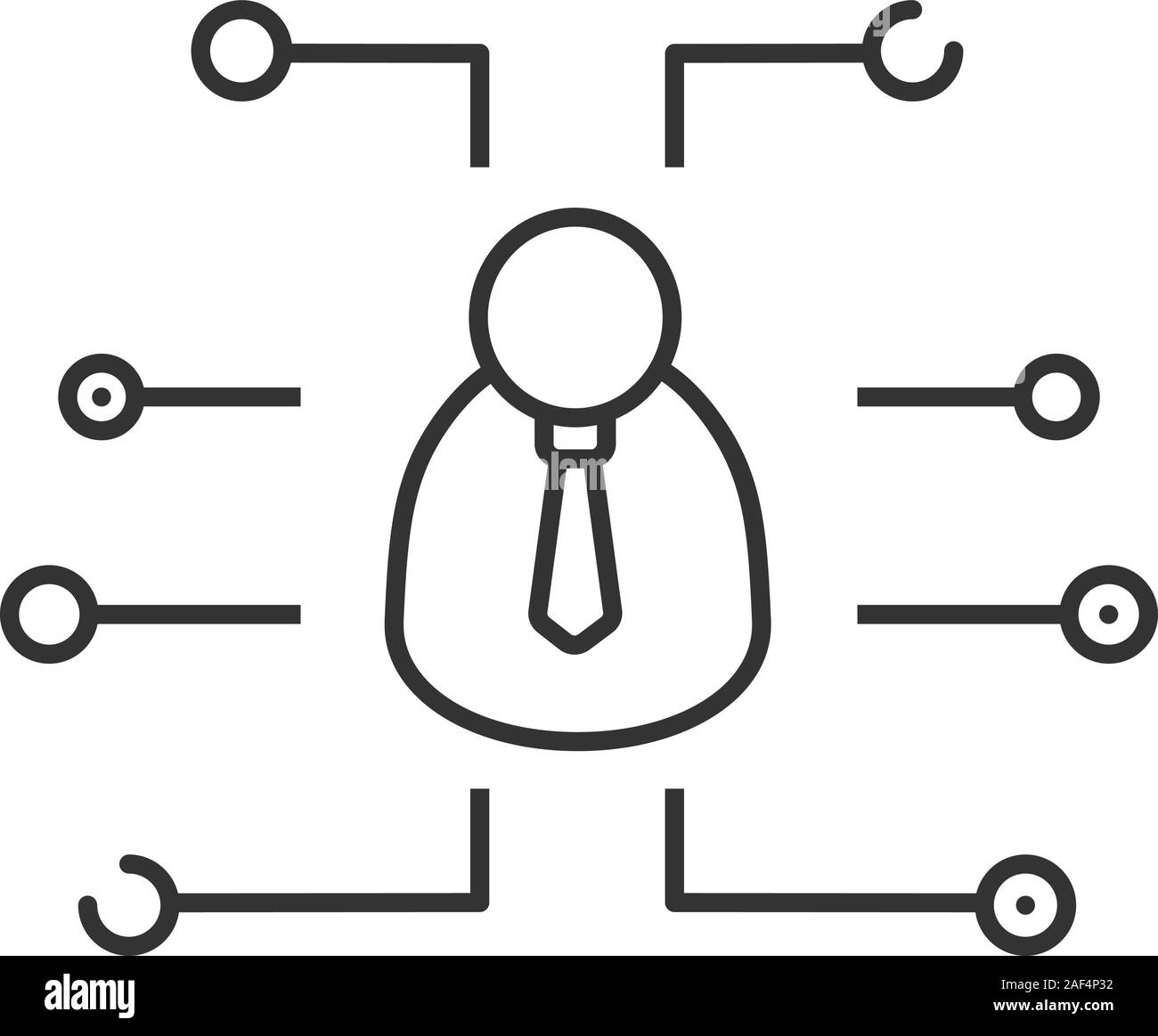Digital manager linear icon. Thin line illustration. Admin. User ...