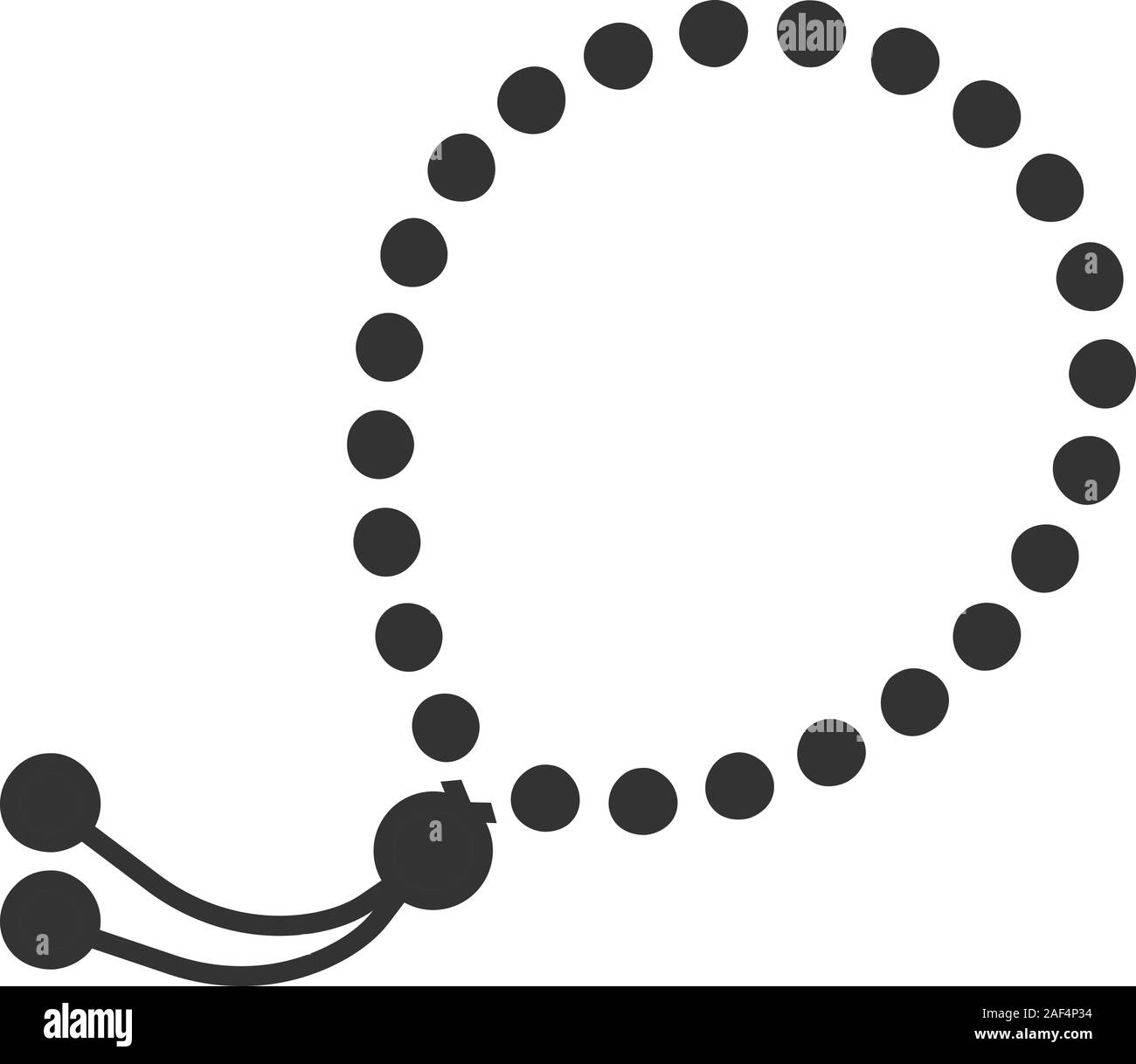 Misbaha glyph icon. Dhikr. Tespih. Silhouette symbol. Negative space ...