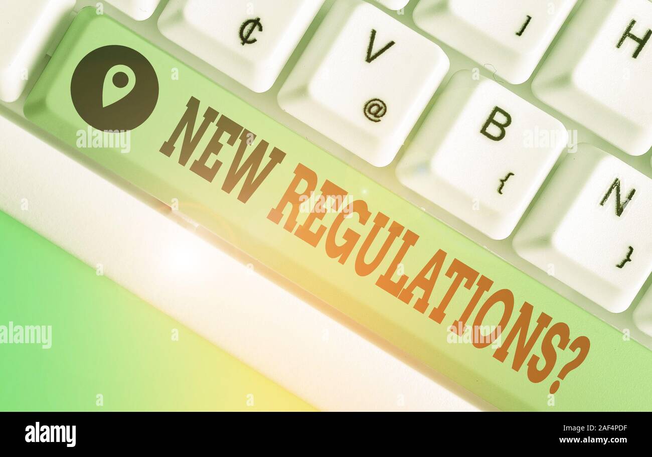 Handwriting text writing New Regulations Question. Conceptual photo ...