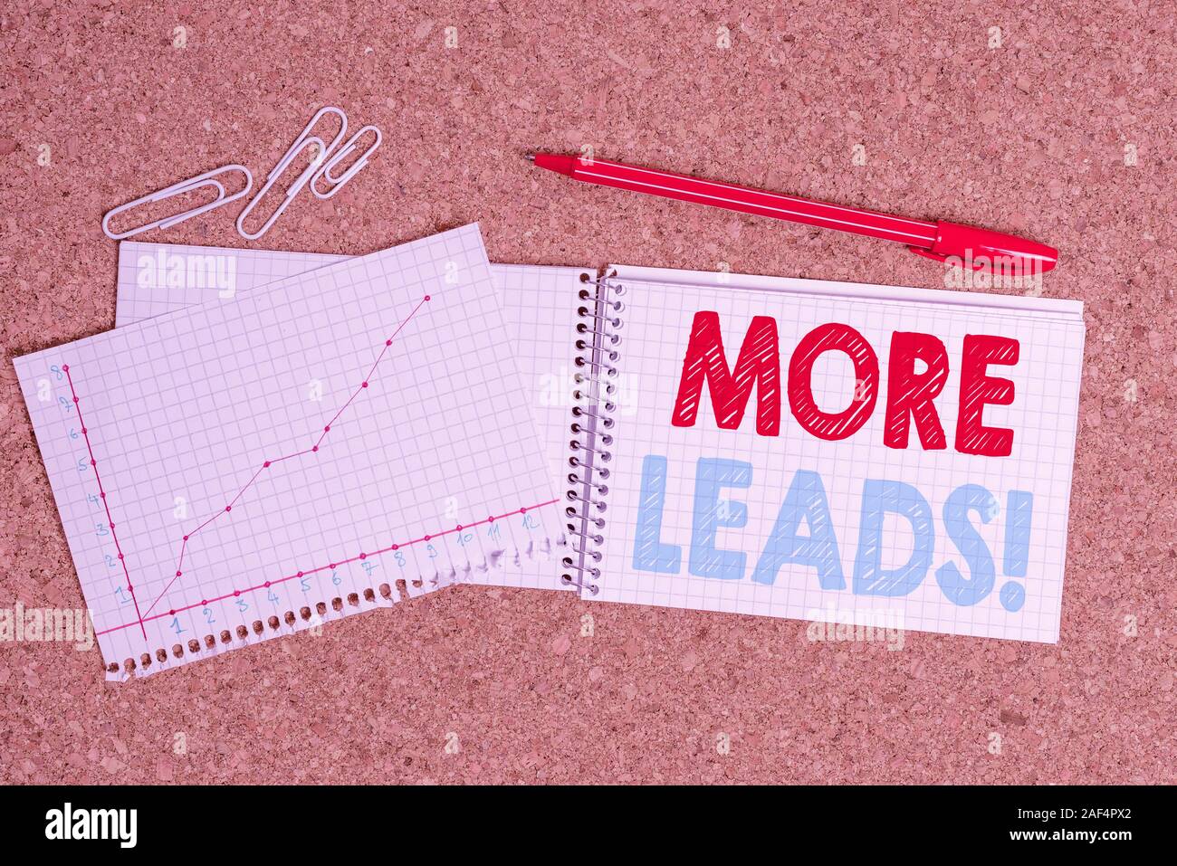 Writing note showing More Leads. Business concept for initiation of ...